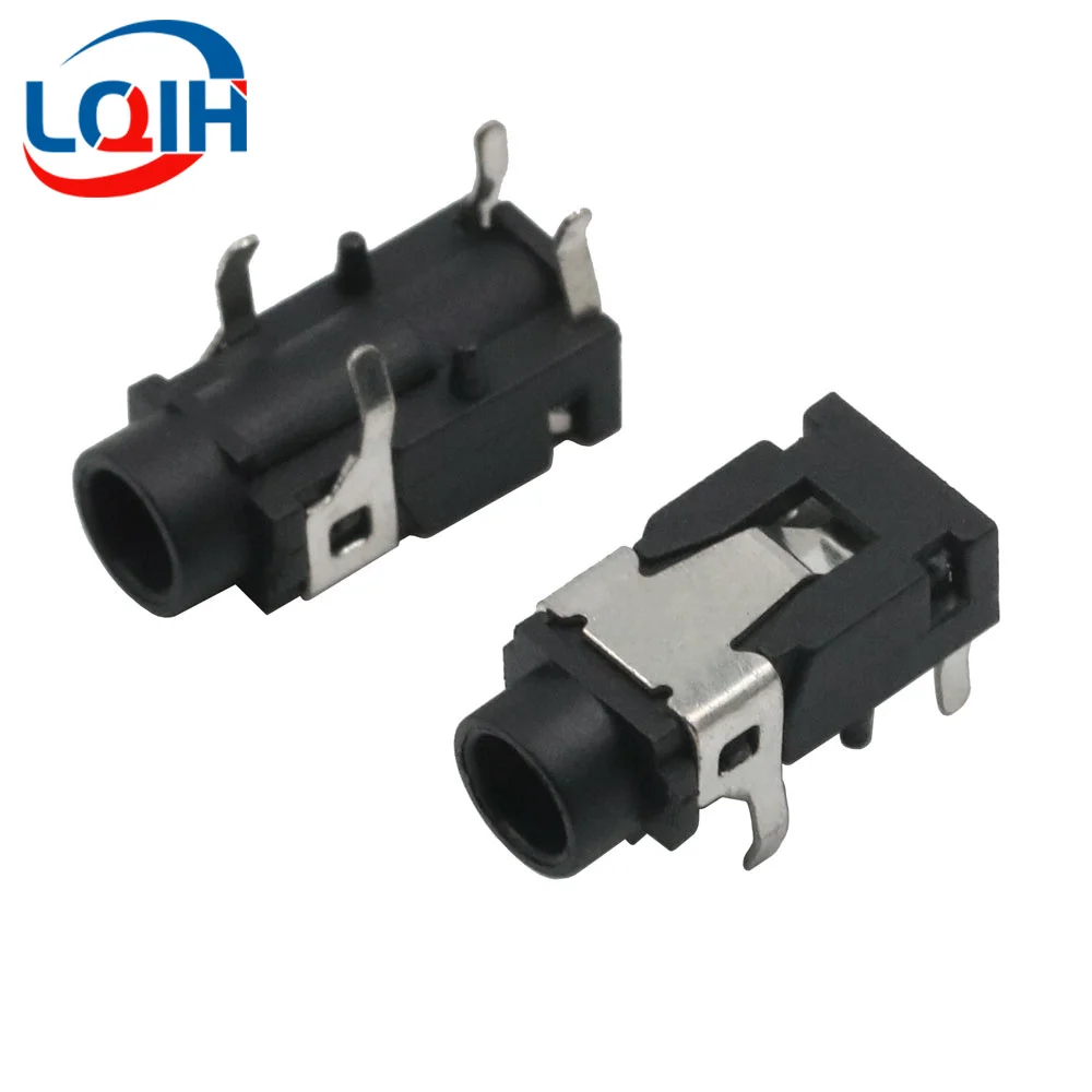 10PCS-3-5mm-Female-Audio-Connector-4-Pin-Dip-Headphone-Jack-Socket-PJ ...