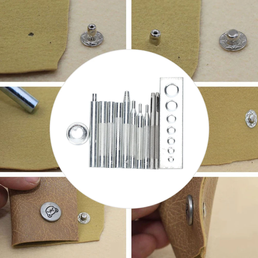 11Pcs-Stainless-Steel-Round-Rivets-Metal-Punch-Tool-Spike-Rivets-Setter ...