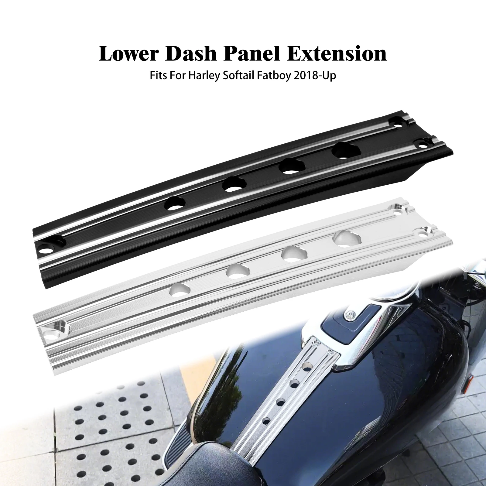 Motorcycle Lower Dash Panel Extension Aluminum Dashboard Trim Cover For ...