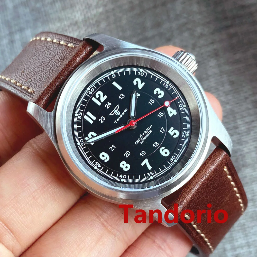 Tandorio-36mm-Pilot-Sapphire-Glass-Black-Silver-Dial-NH35A-Movement ...