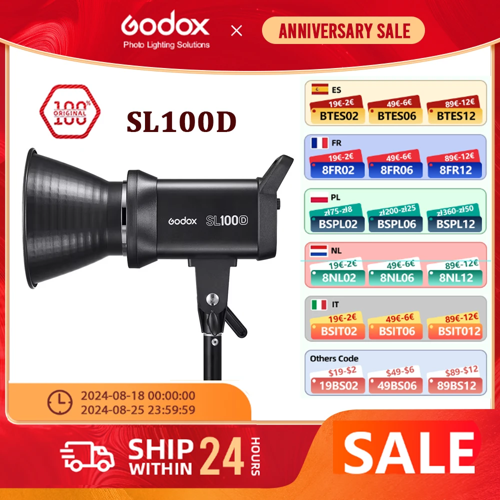 Godox-SL100D-SL-100D-100W-5600K-White-Version-LCD-Panel-LED-Video-Light ...
