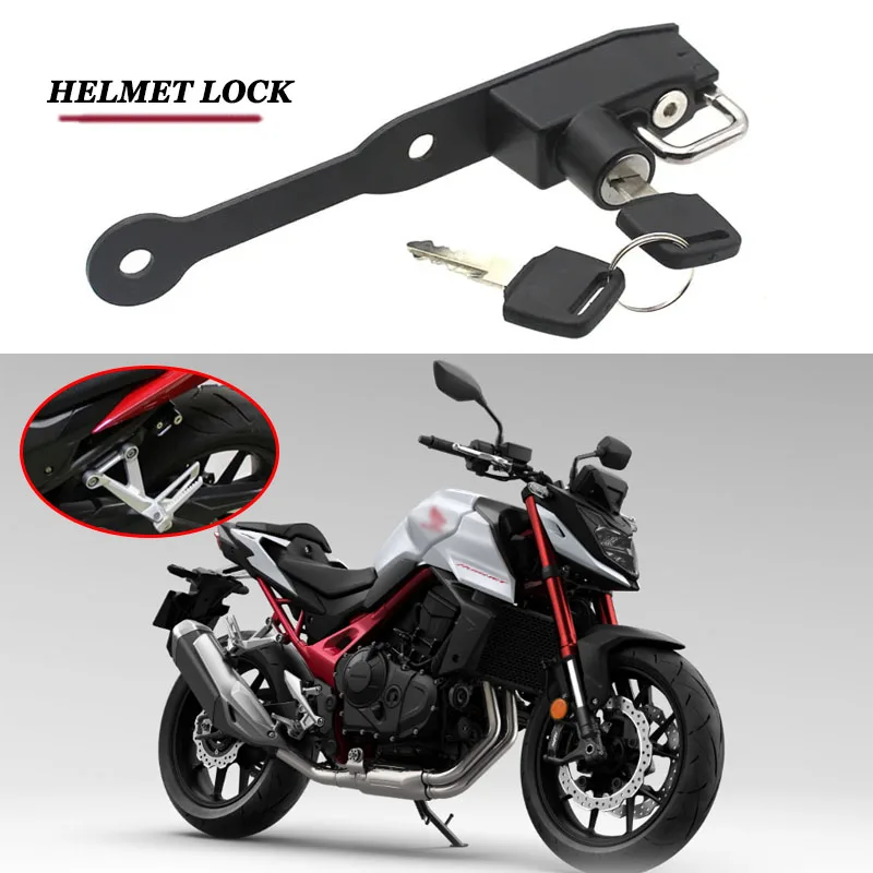 Motorcycle-Helmet-Lock-Mount-Hook-2-Keys-Aluminum-Locking-For-Honda ...