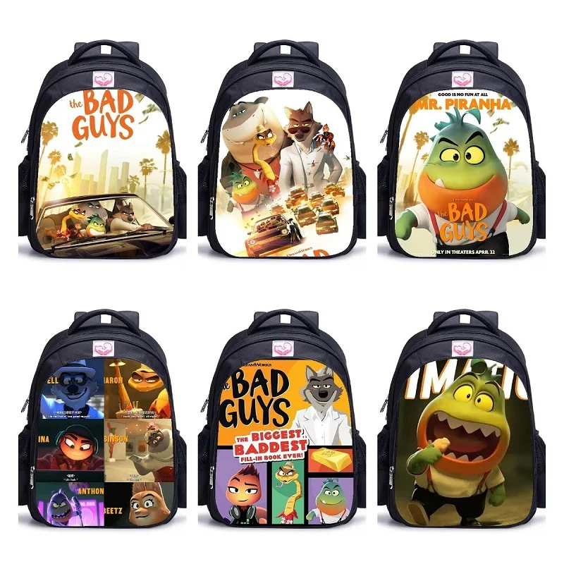 The-Bad-Guys-school-bag-Backpack-Cartoon-Student-Printing-Backbag ...