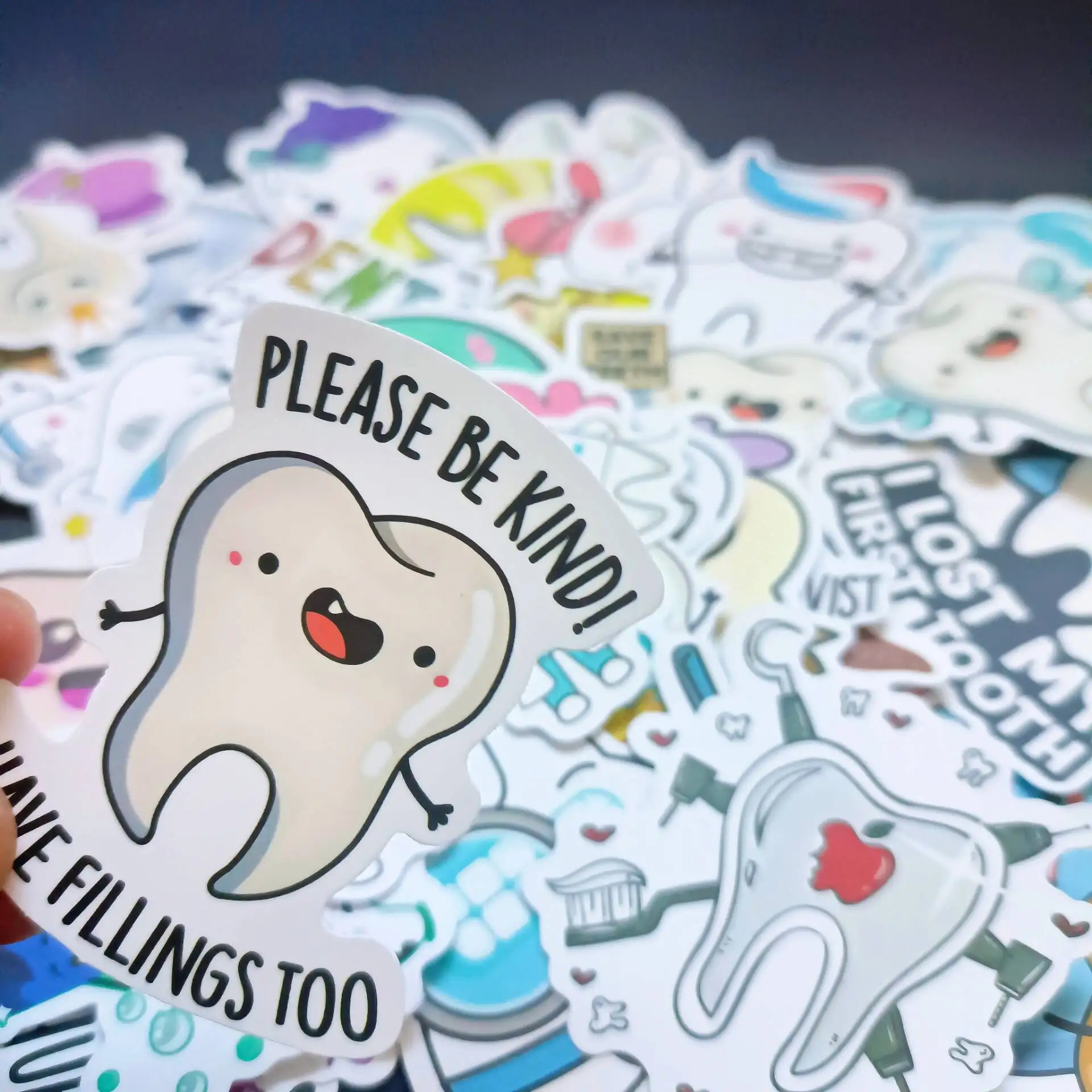 53Pcs-Cute-Dental-Tooth-Shaped-Stickers-Dentist-Store-Toothbrush ...