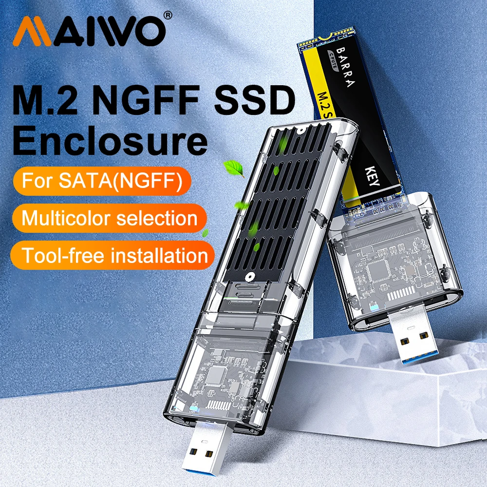 MAIWO-Caso-Gabinete-de-Disco-R-gido-para-SSD-Disco-M-vel-Transparente-M ...