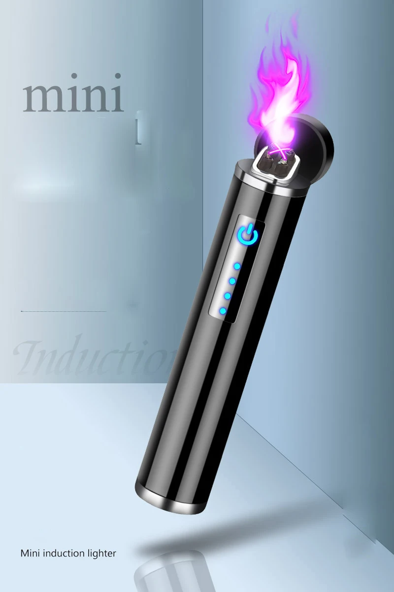Mini-Cylindrical-Metal-Induction-Lighter-USB-Windproof-Lighter-Dual-Arc ...