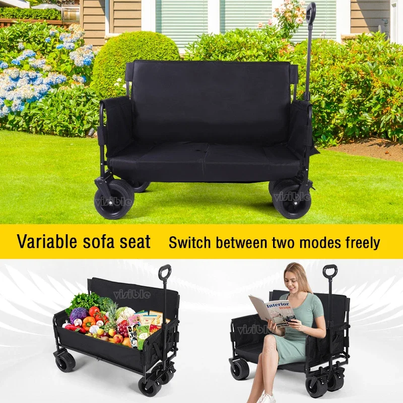 Folding Wagon Folding Sofa with Brakes Multiple Use Oxford Cloth Heavy ...