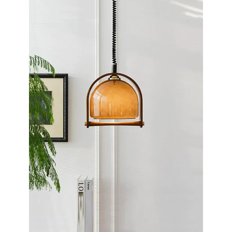 Cream-Japanese-Bauhau-Glass-Pendant-Light-Restaurant-Bar-Table-Wood ...