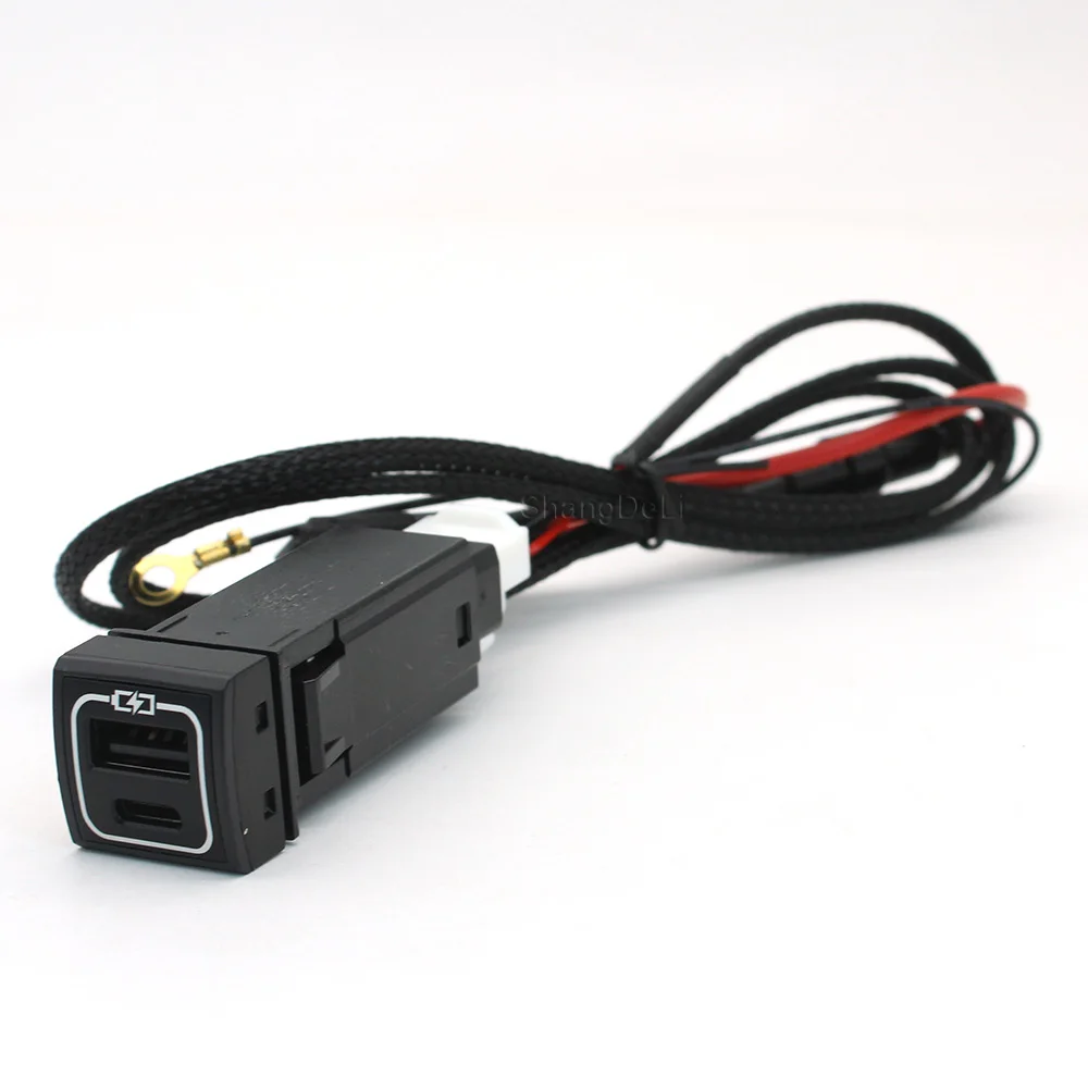 12V Dual 2 USB Ports QC3.0 Mobile Phone Car Quick Charger For Toyota ...