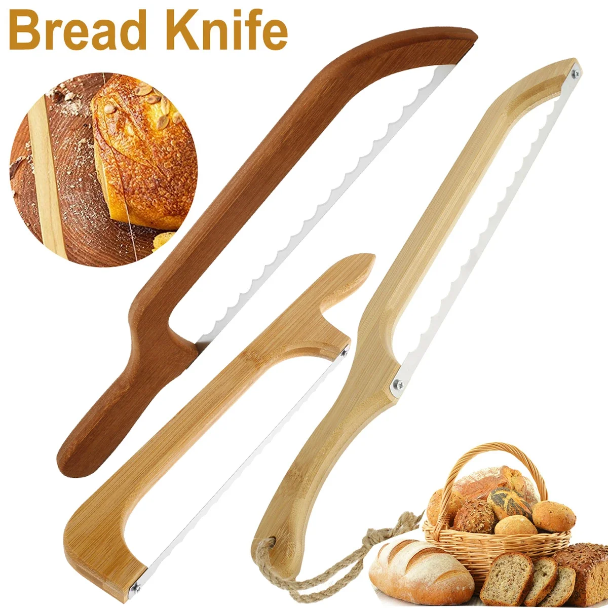 New-Serrated-Bread-Knife-Cake-Cutting-Knife-Multi-Purpose-Baguette ...