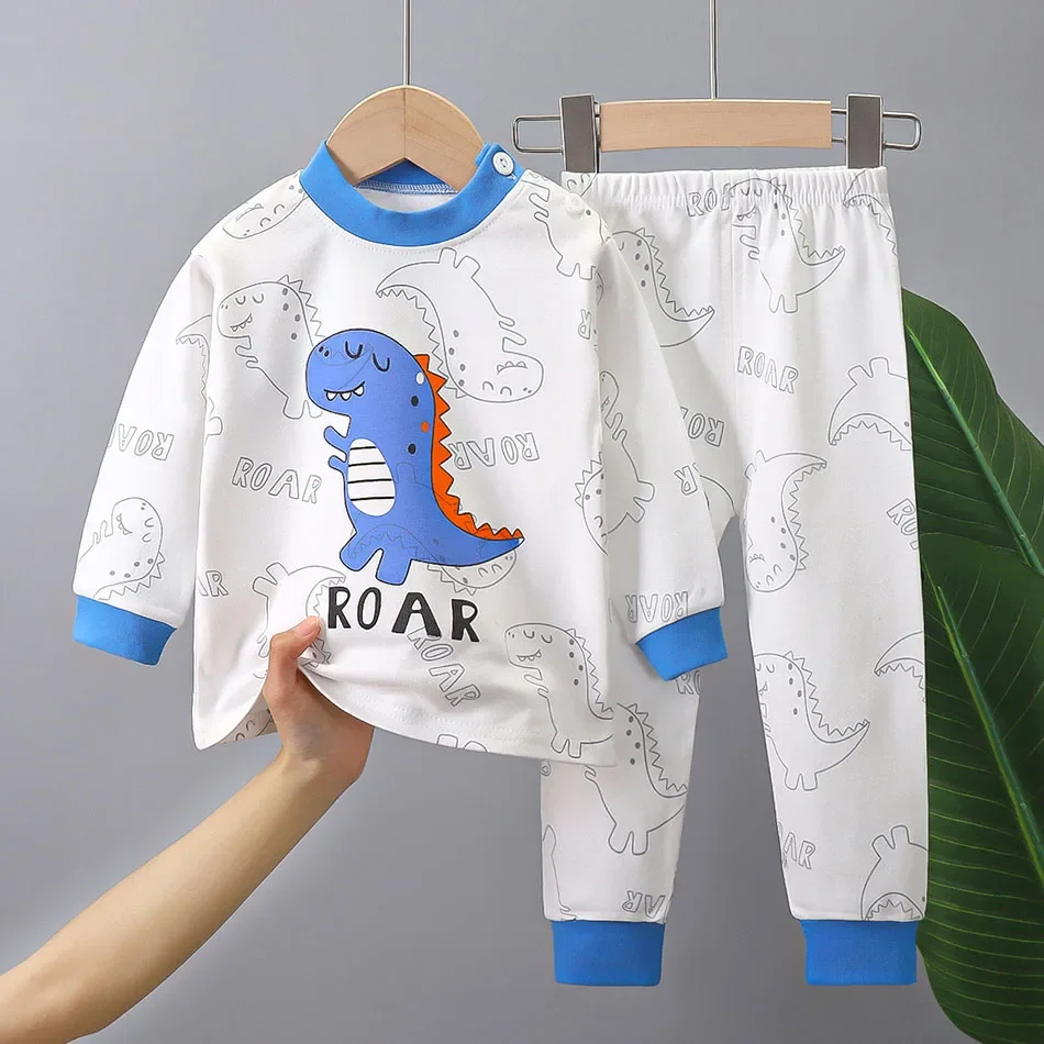 Cotton-Children-Pajamas-Sets-Unisex-Soft-Comfort-Warm-Cute-Cartoon ...