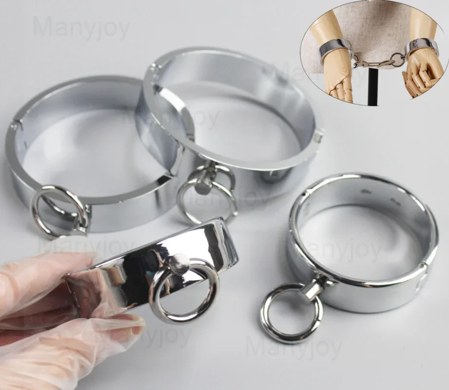 Stainless-Steel-Slave-Handcuffs-Restraint-Rings-Wrist-Lock-Ankle-Cuffs-Restraints-Legcuffs ...