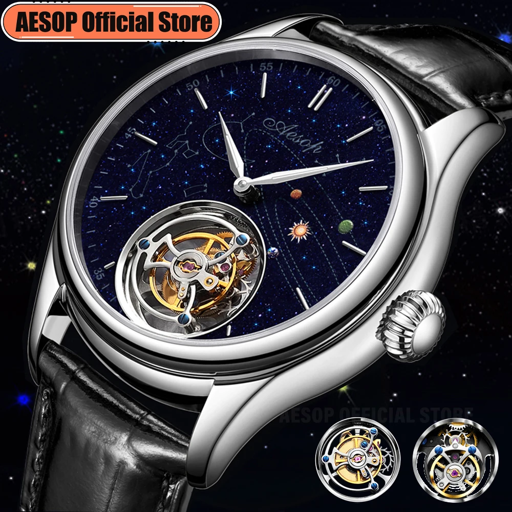 AESOP Flying Tourbillon Movement Mechanical Watch For Man Luxury ...