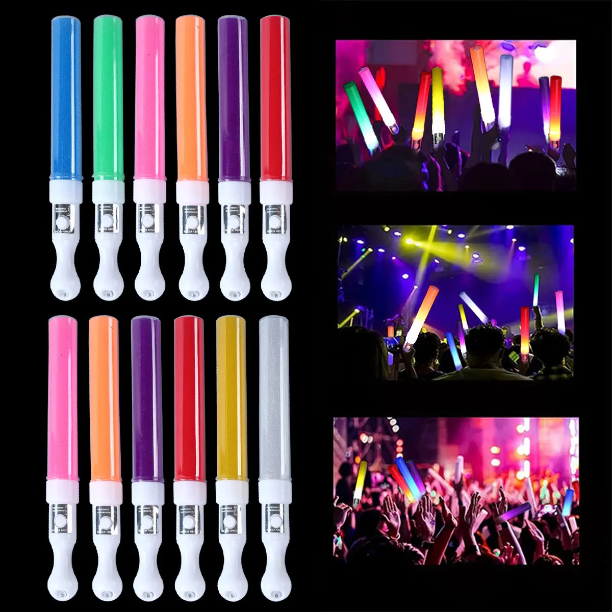 LED-Glow-Sticks-RGB-LED-Cheer-Sticks-Light-Up-Cheer-Tube-Colorful ...
