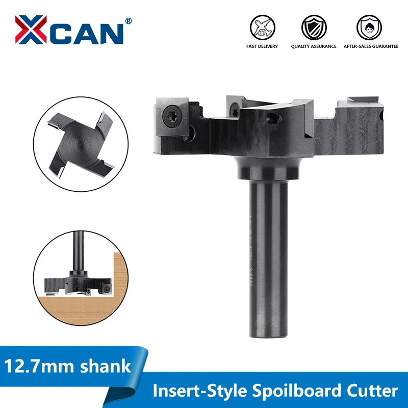 XCAN 1/2 Shank Wood Planer Router Bit with 12x12mm Carbide Insert Slab ...