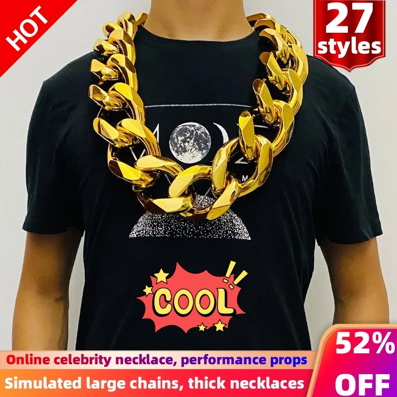 Hip-Hop-Gold-Color-Big-Chunky-Chain-Necklace-For-Men-Punk-Oversized ...