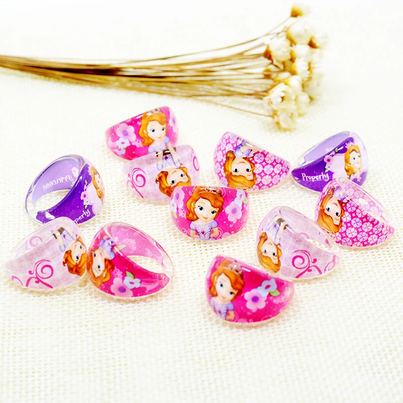 10-20Pcs-Cartoon-Kids-Rings-Cute-Sofia-Princesses-Ring-For-Children ...