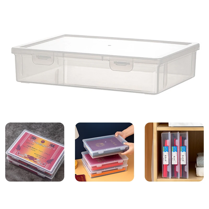 Book-A4-Document-Transparent-Storage-Box-Desktop-Office-Test-Paper ...