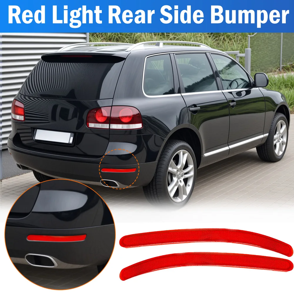 2pcs Car Rear Bumper Reflectors Strip Left and Right For VW Touareg 7L ...