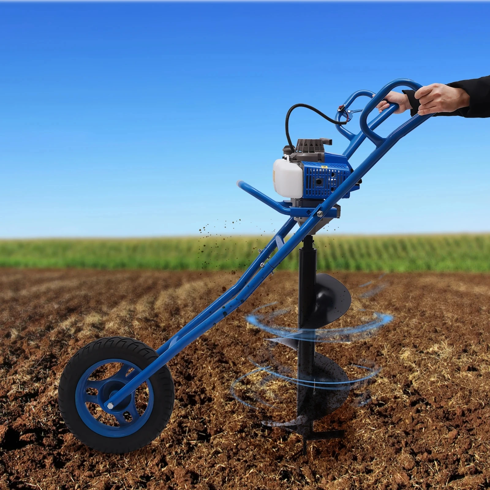 63CC-Hole-Punch-Ground-Drill-Pit-Digger-2-2KW-Gasoline-Hand-Push ...