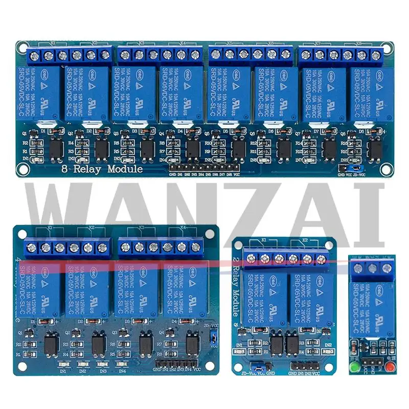 Módulo de Relé Arduino com Optoacoplador, 1, 2, 4, 8 Canais, 5V, Saída, 1 Way, 2 Way, 4 Way, Em ...
