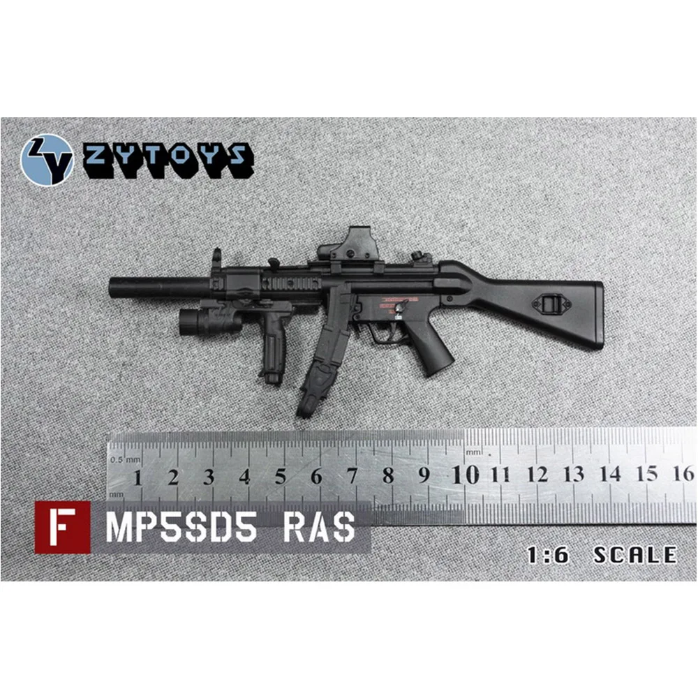 New 1/6th MP5 Submachine Gun MP5SD5 RAS Black Plastic Material Can't Be ...