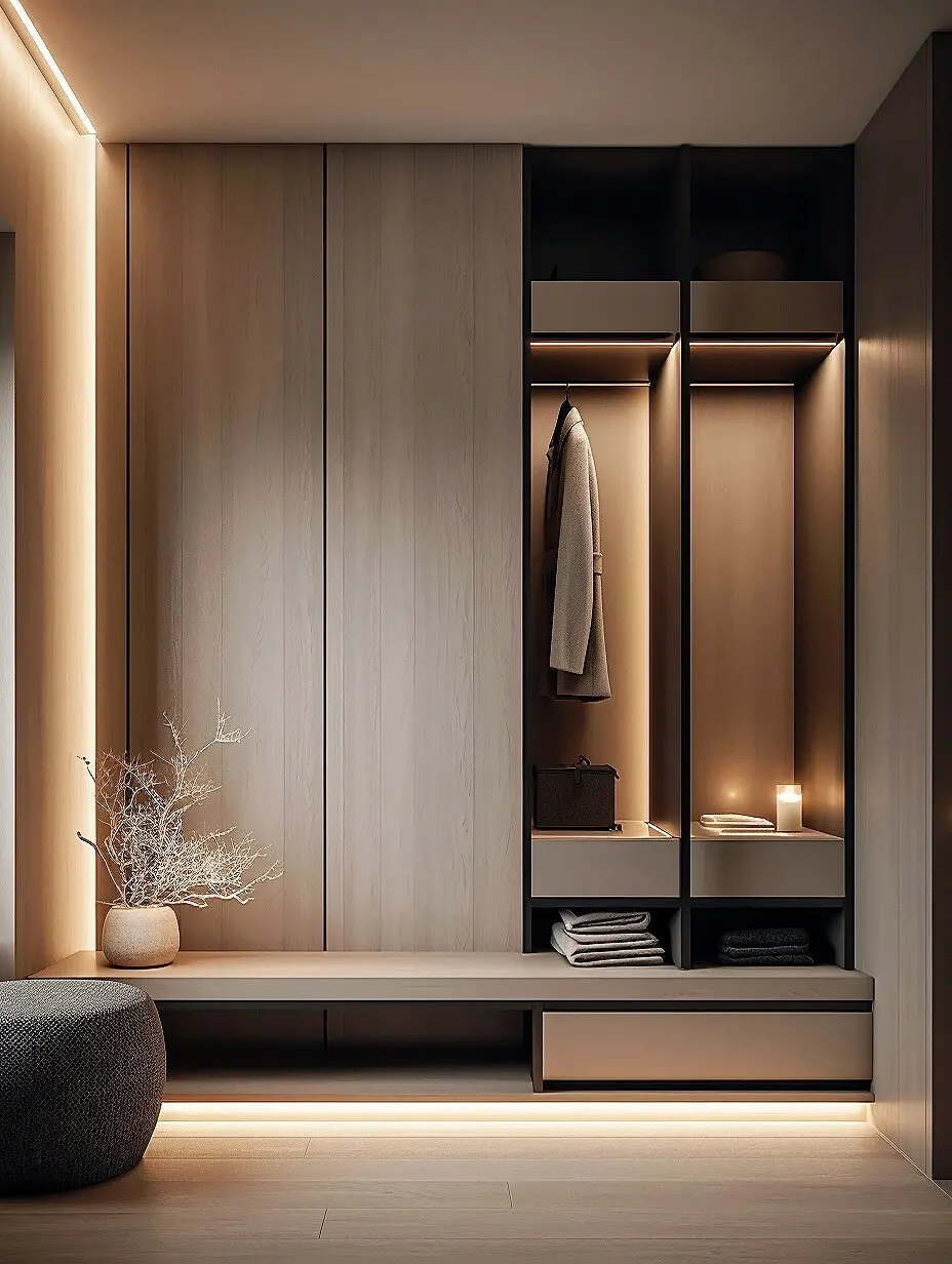 Entrance Wardrobe Ideas: How This Modern Walk-In Closet Transforms ...