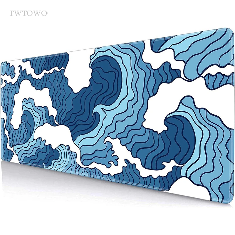 Blue Waves Mouse Pad Gamer Xl Custom Large New Mousepad Xxl Desk Mats ...