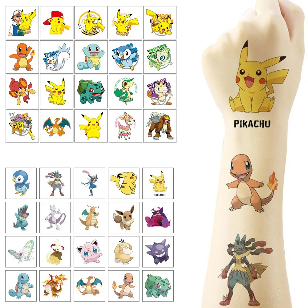 20Pcs-set-Pokemon-Pikachu-Tattoo-Stickers-Cartoon-Children-s-Temporary ...