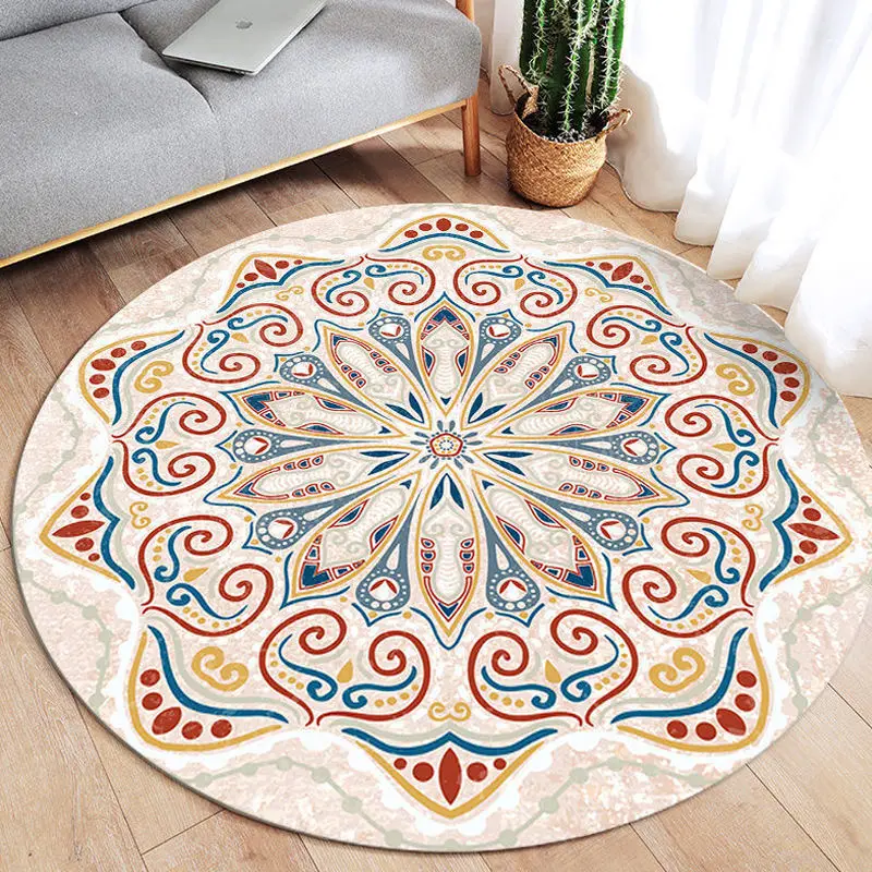 Retro Round Carpets Modern Living Room Sofa Coffee Table Rug Simplicity ...
