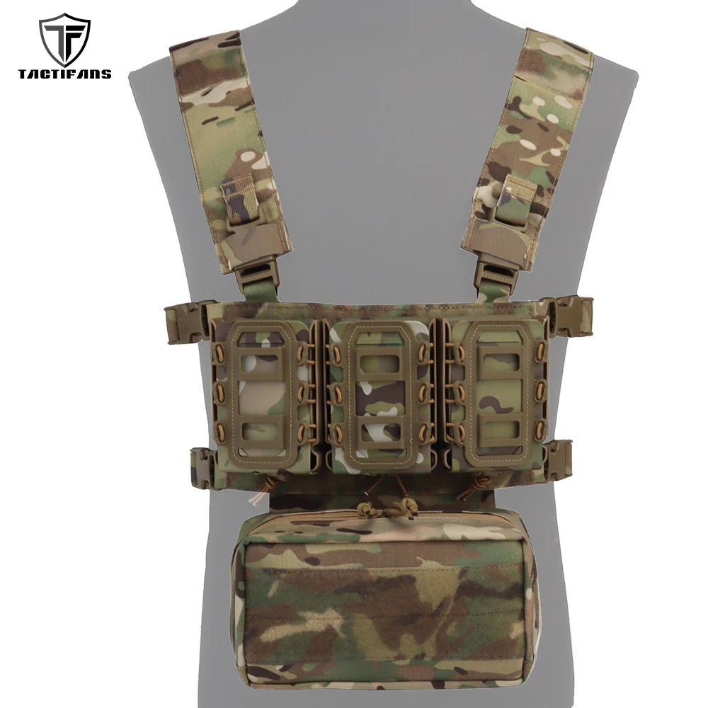 Tactical-Chest-Rig-Vest-Triple-Magazine-Pouch-Softshell-Laser-Cut-Front ...