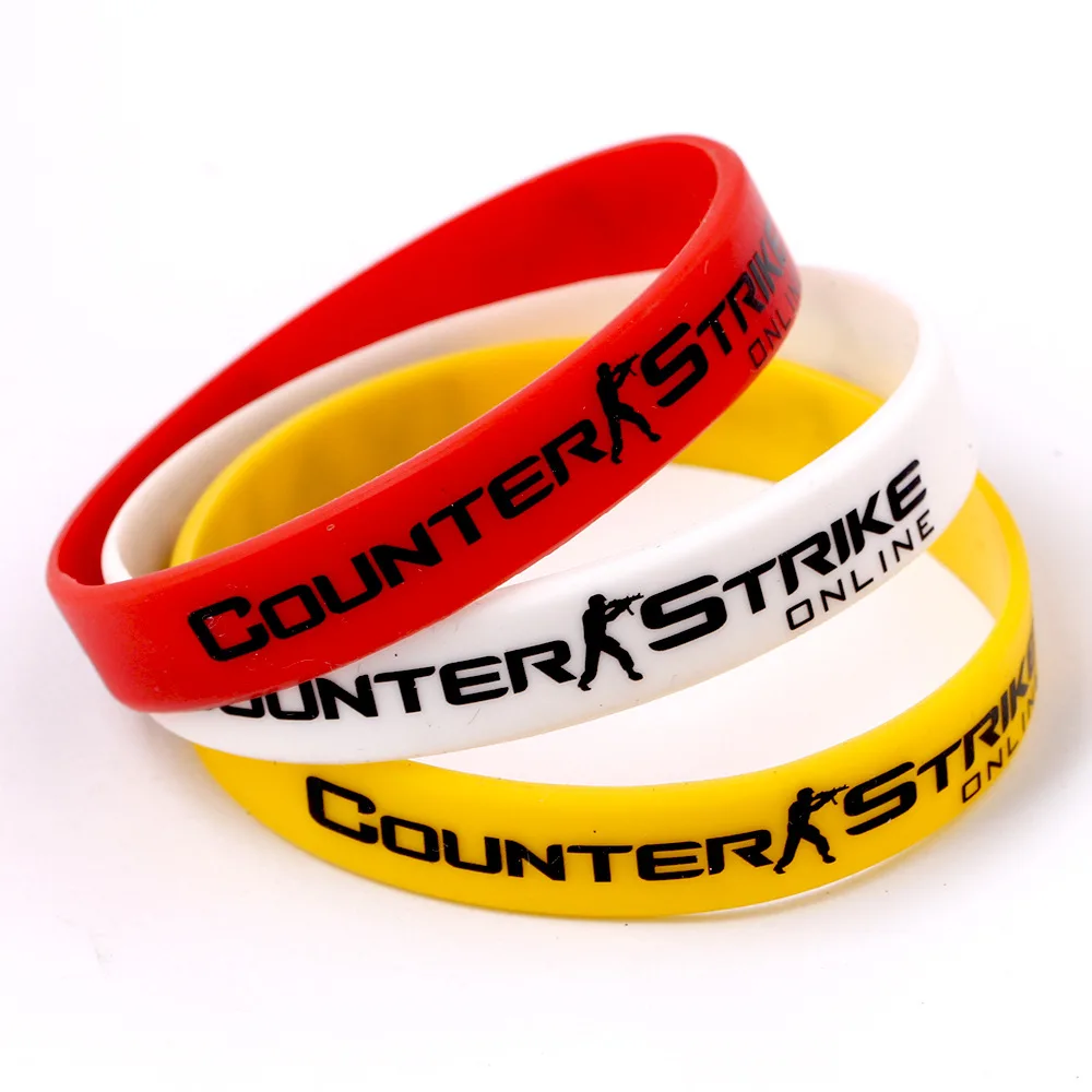 Cs go silicone pulseira de borracha para homens csgo counter strike ...