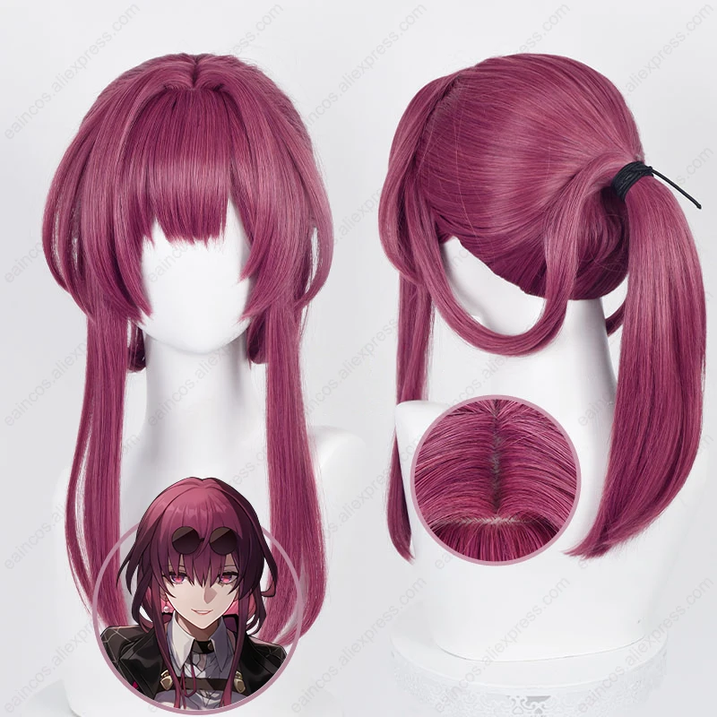 HSR Kafka Cosplay Wig 45cm Long Ponytail Wigs Heat Resistant Synthetic ...