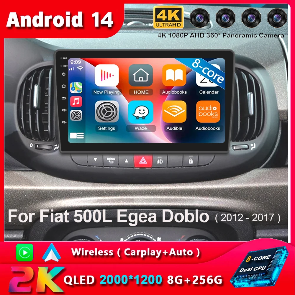 Android 16 For Fiat 500L 2012 - 2017 Car Radio Multimedia Video Player ...