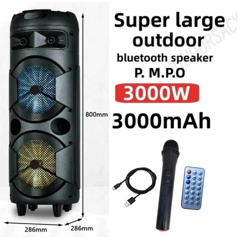 LED-Music-Trolley-Box-Portable-3000W-Peak-Power-8-Inch-Subwoofer ...
