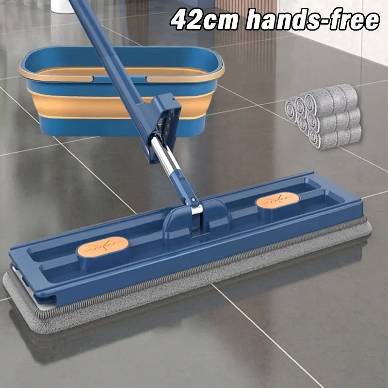 Large-Flat-Mop-Cleaning-Floorsself-Contained-Slide-Microfiber-Floor-Mop ...