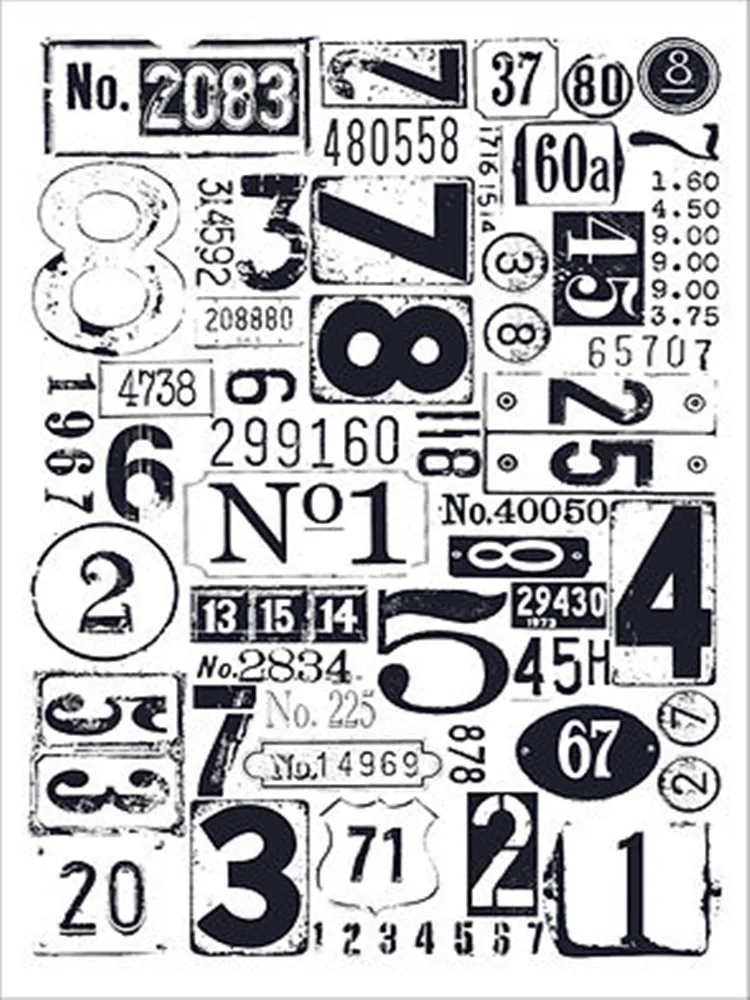 2023 New number Clear Stamp for Scrapbooking Transparent Silicone ...