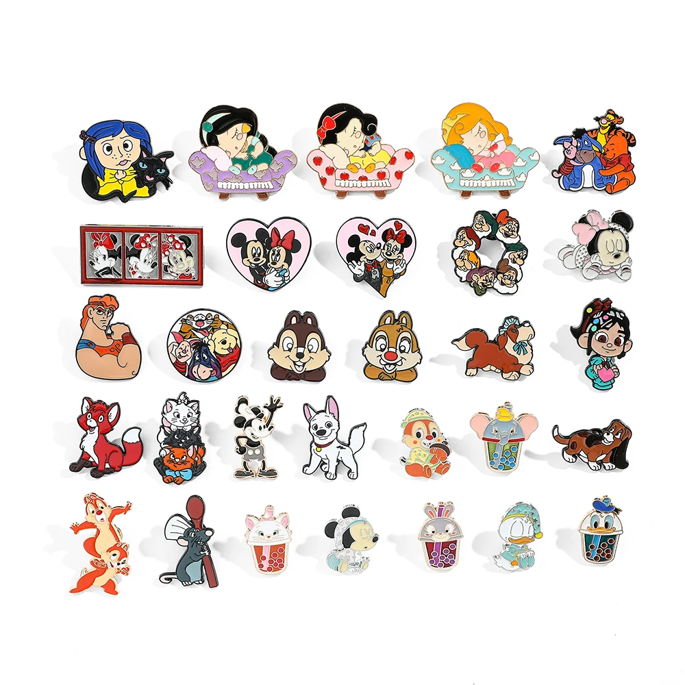 Cartoon-Disney-Princess-Lapel-Pins-Mickey-Minnie-Enamel-Pins-for ...