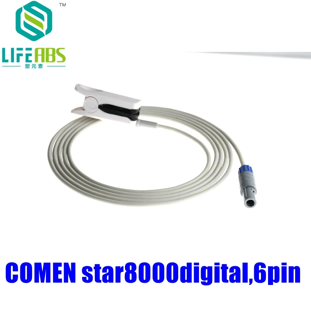 Adult-Finger-Clip-Ear-Clip-Silicone-Long-Cable-Reusable-Separated-Spo2 ...