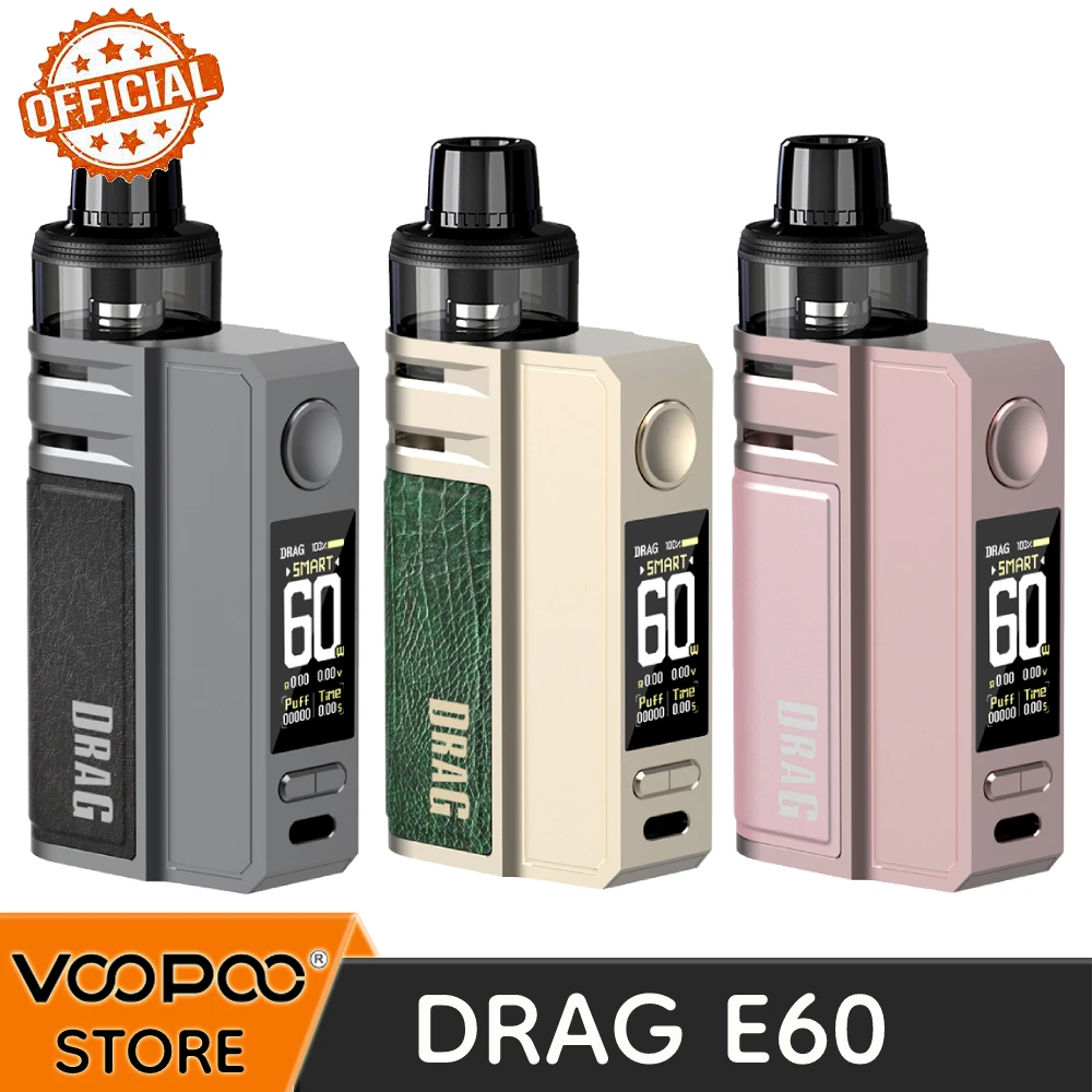 Original VOOPOO Drag E60 Kit 60W Vape 2550mAh Battery 4.5ml PnP Pod II ...