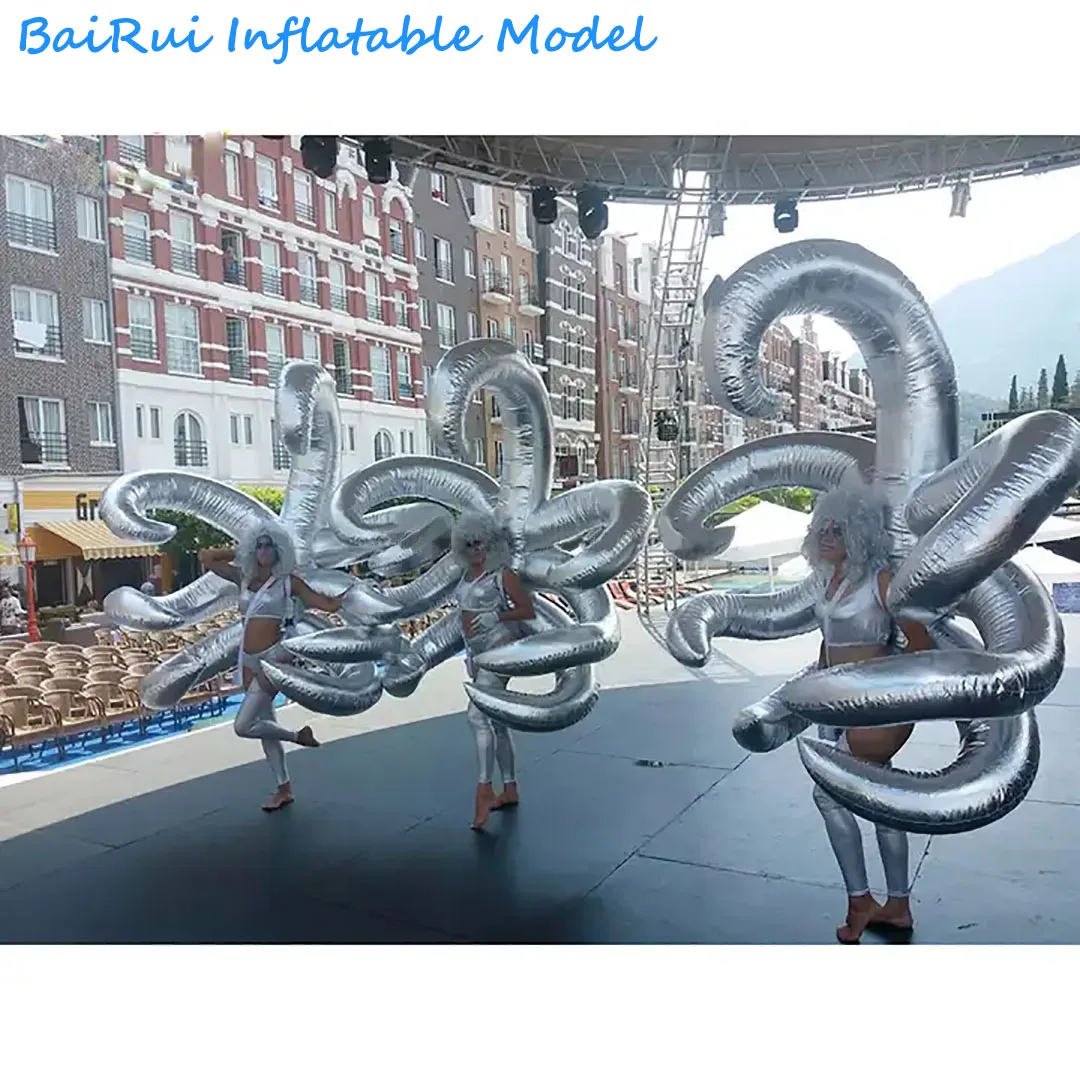 2-5M-Inflatable-Silver-White-Octopus-Tentacles-Wings-Air-Blow-Halloween ...