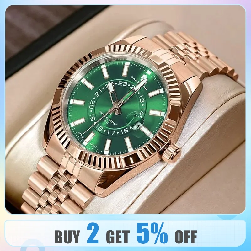 Herren-uhren-100m-wasserdichte-japanische-Quarzuhr-Herren-minimalist-ische-Edelstahl-Kleid ...