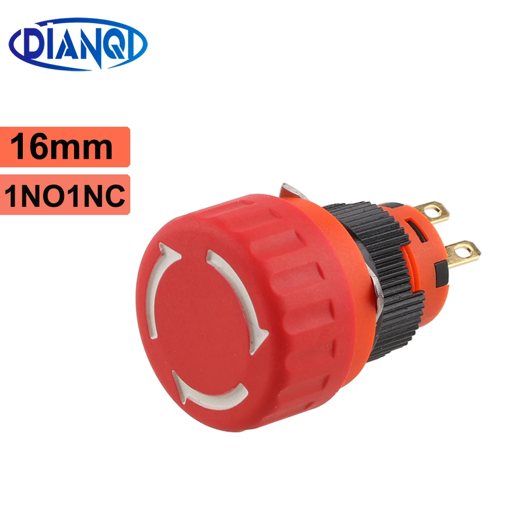 16mm-Emergency-STOP-Mushroom-Push-Button-Switch-Plastic-Self-locking ...
