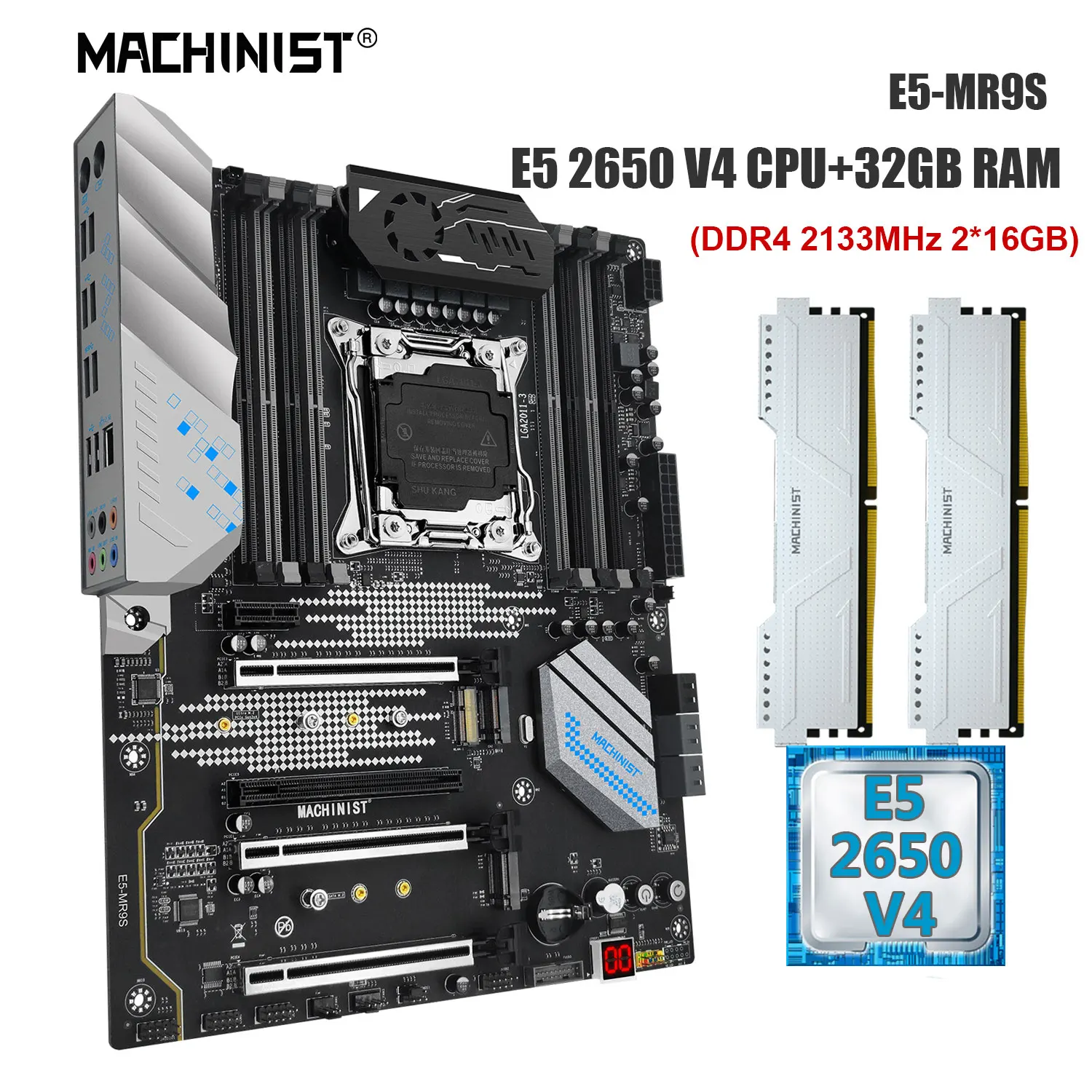 MACHINIST X99 Motherboard Combo, LGA 2011 3, Xeon E5, 2650, Kit de CPU V4, DDR4, 2x16 GB, 32GB ...