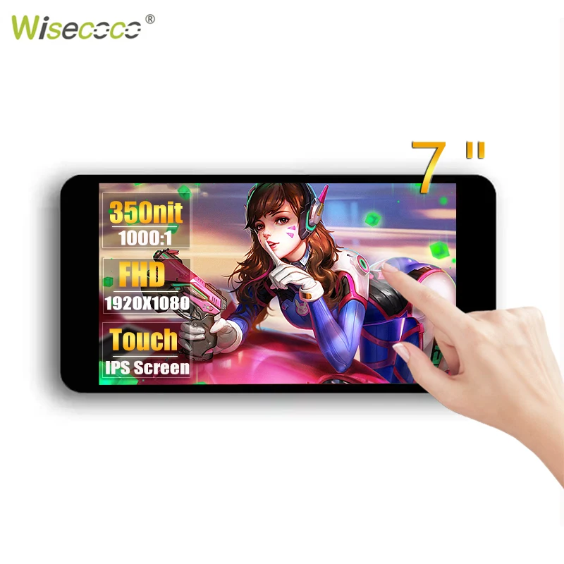 Wisecoco 7inch FHD 1080P Touch Portable Monitor IPS Computer External ...