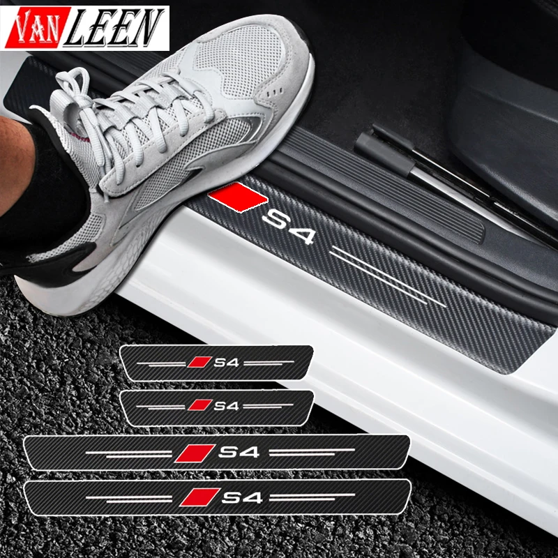 Carbon-Fiber-Car-Door-Edge-Sill-Protector-Strip-Stickers-For-Audi-A4-S4 ...