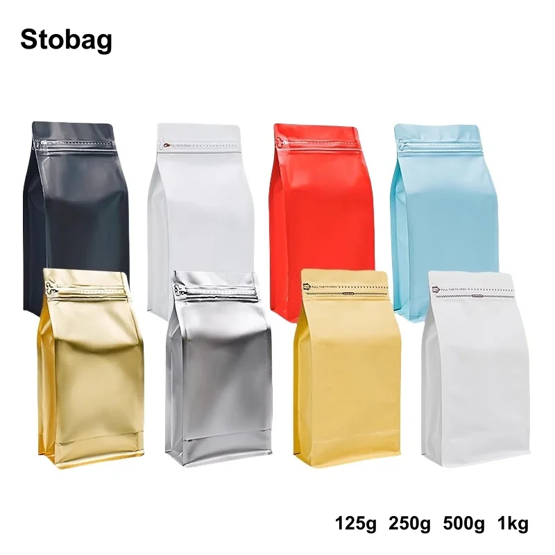 StoBag-50pcs-Coffee-Beans-Bag-Packaging-with-Valve-Aluminum-Foil ...