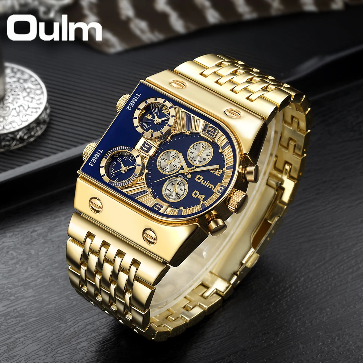 Oulm-Unique-Men-Watch-Square-Gold-Quartz-Wrist-Watch-for-Man-Sports ...