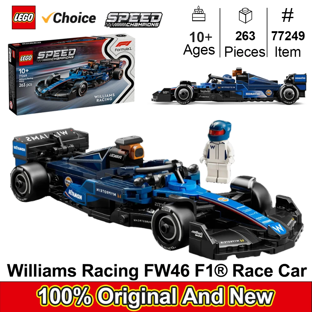 LEGO 77249 Speed Champions Williams Racing FW46 F1 Race Car Toy ...