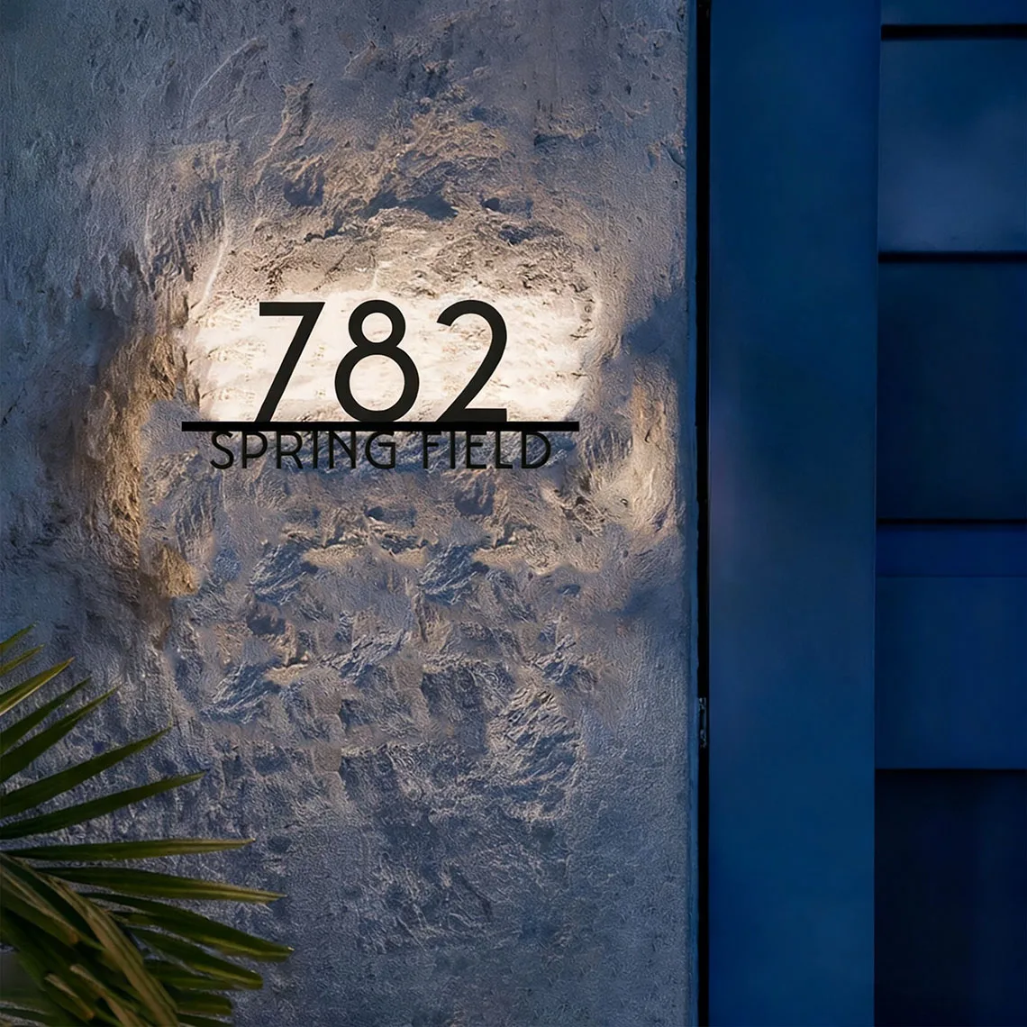 Modern Backlit LED House Sign Customizable Illuminated Address Plate ...